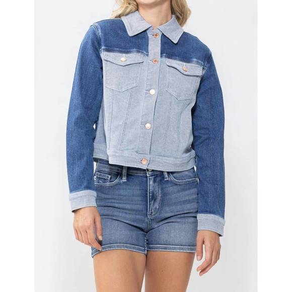 Judy Blue | Jackets & Coats | New Judy Blue Color Block Denim Jacket In ...